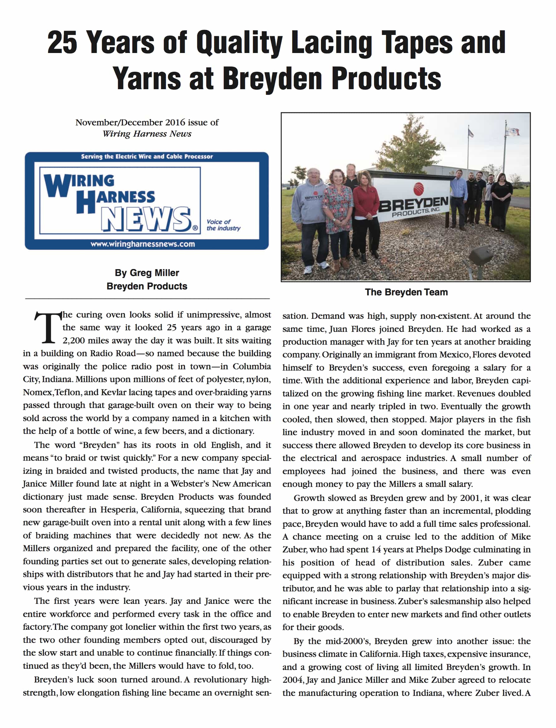 25 Years of Quality Lacing Tapes and Yarns at Breyden Products, LLC ...