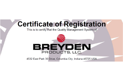 Breyden Maintains AS9100 D Certification Until 2026 - Breyden Products, LLC